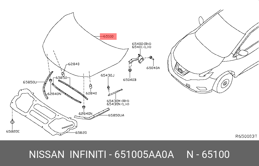 Nissan MURANO 15-20 HOOD - 65100-5AA0A | Spare Parts Shop - Allparts.ae