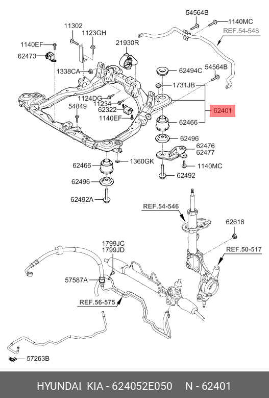 ПОДРАМНИК ЗАДНИЙ HYUNDAI Tucson /KIA SPORTAGE NEW (626052E601 ...