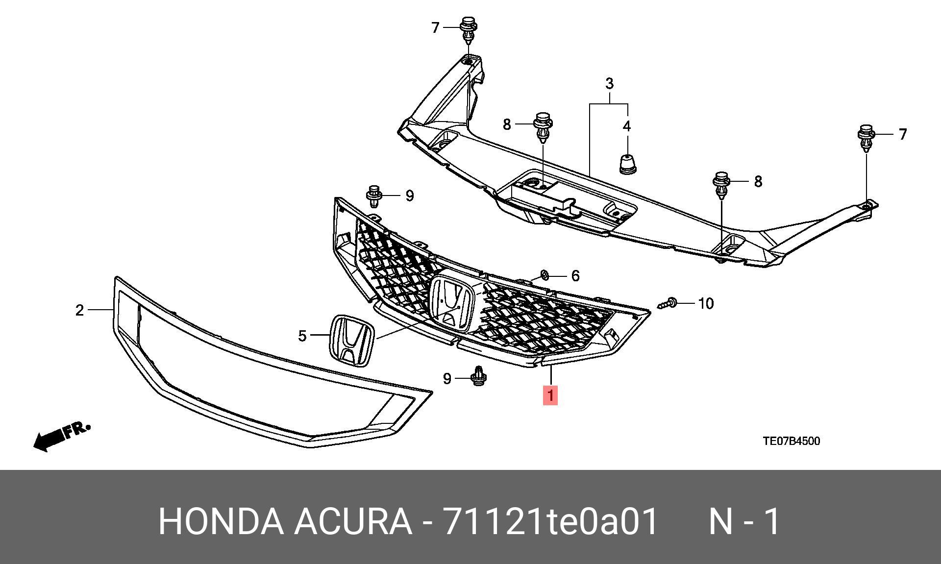 Honda GRILLE - 71121TE0A01 | Spare Parts Shop - Allparts.ae