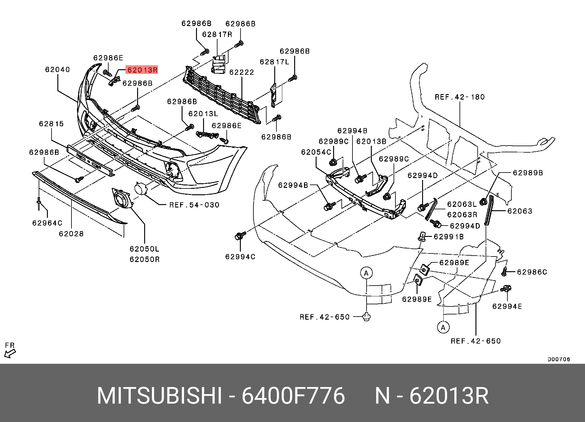 Mitsubishi L200 15-19 BUMPER BRACKET FRONT RH - 6400F776 | Spare Parts ...