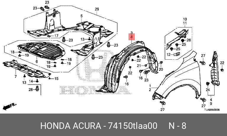 Honda CRV 17-20 INNER FENDER LH - 74150-TLA-A00 | Spare Parts Shop ...
