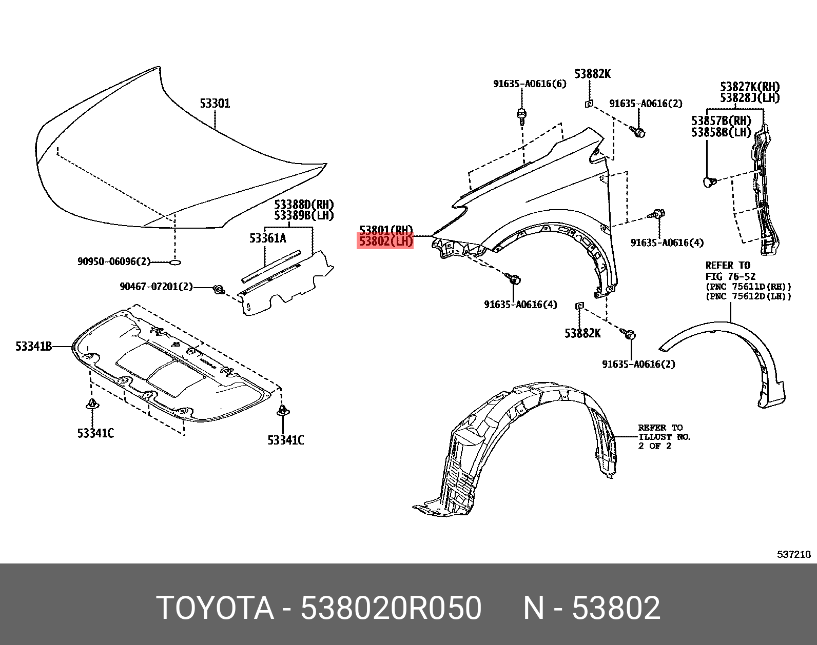Toyota RAV4 13-19 FENDER LH [2] - 53802-0R050 | Spare Parts Shop ...