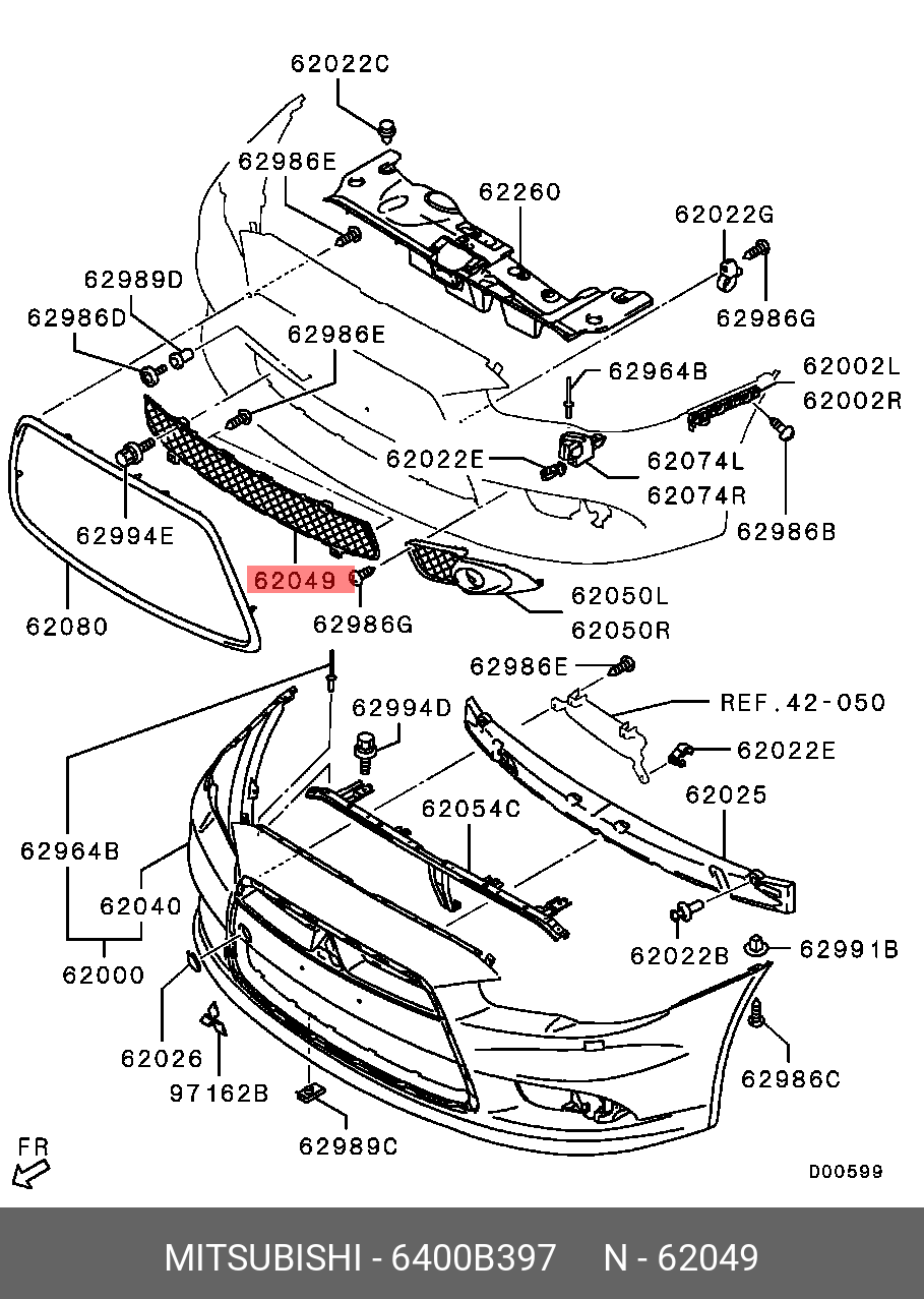 Mitsubishi LANCER EX 08-16 GT BUMPER GRILLE [2] - 6400B397 | Spare ...