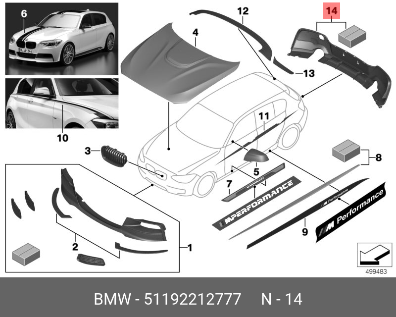 BMW REAR BUMPER LOWER SPOILER DIFFUSER 135 M-PERFORMANCE DUAL HOLE ...