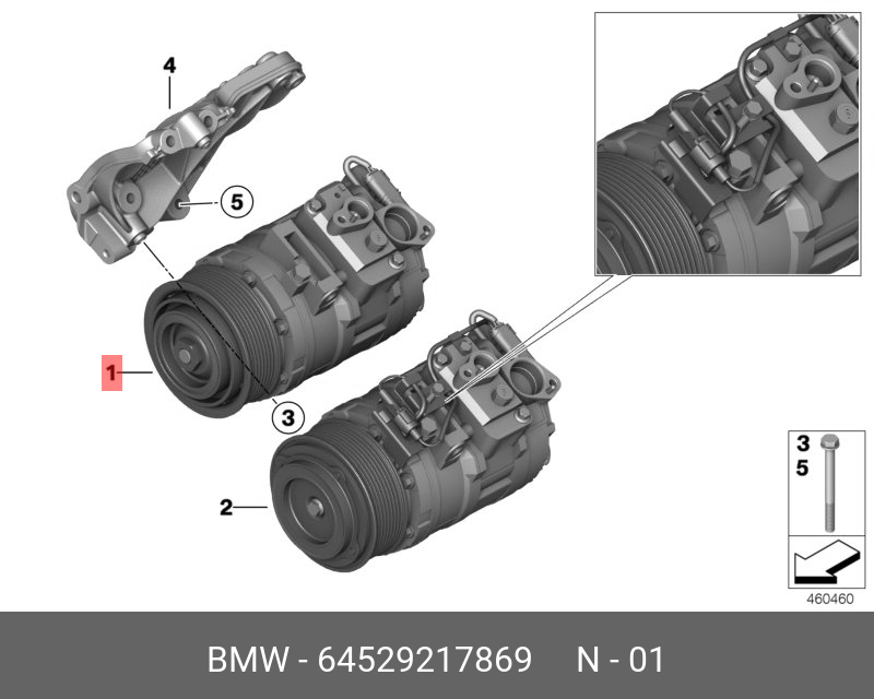 BMW AC COMPRESSOR 8PK - 64529217869 | Spare Parts Shop - Allparts.ae