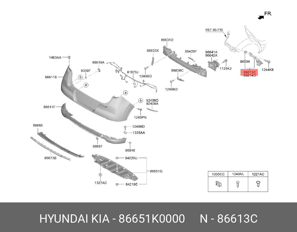 86651K0000 HYUNDAI KIA Bumper bracket