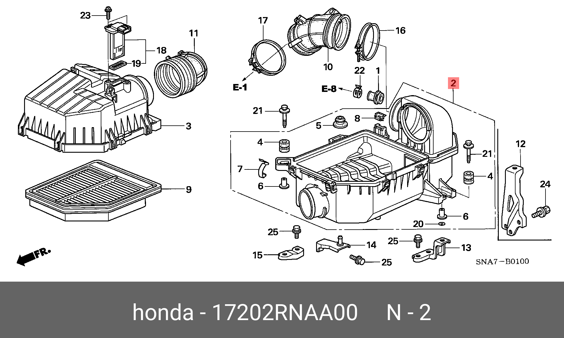 Honda CIVIC 06-11 AIR TANK LOWER - 17202-RNA-A00 | Spare Parts Shop ...