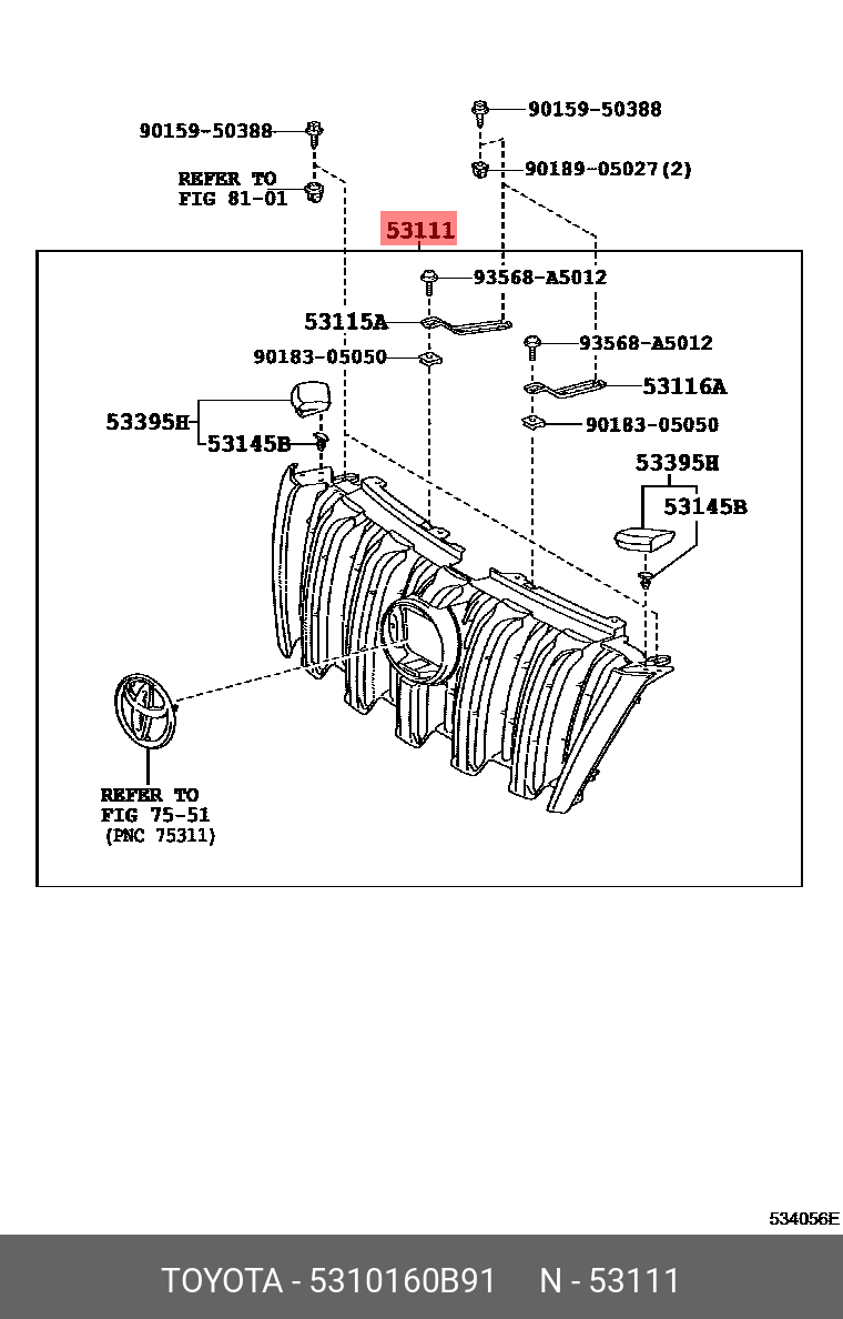 Toyota PRADO 14-17 GRILLE CHRM BLACK TWN [2] - 53101-60B91 | Spare ...
