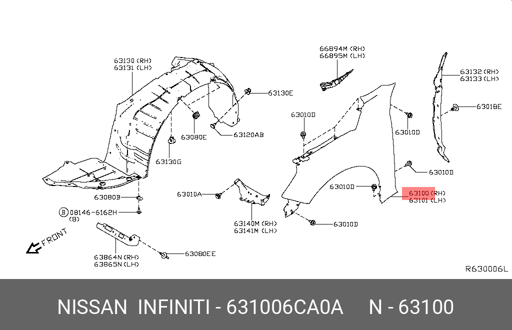 Nissan ALTIMA 19-20 FENDER RH - 63100-6CA0A | Spare Parts Shop ...