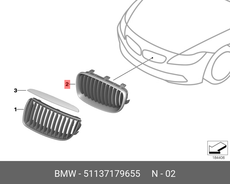 BMW FRONT BUMPER GRILL CHROME AND BLACK LEFT AND RIGHT SET FROM TAIWAN ...