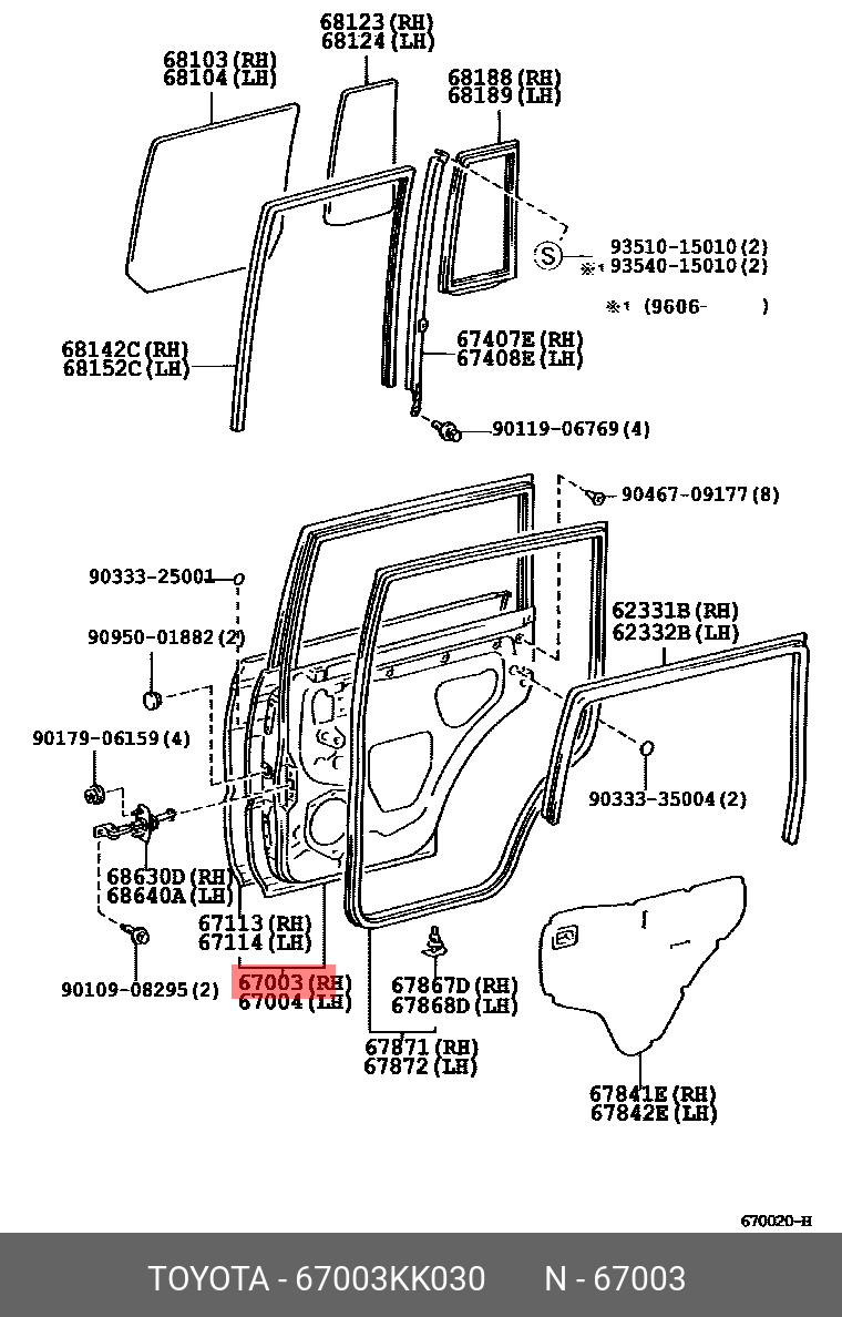 Toyota FORTUNER 16-20 DOOR REAR RH - 67003-KK030 | Spare Parts Shop ...