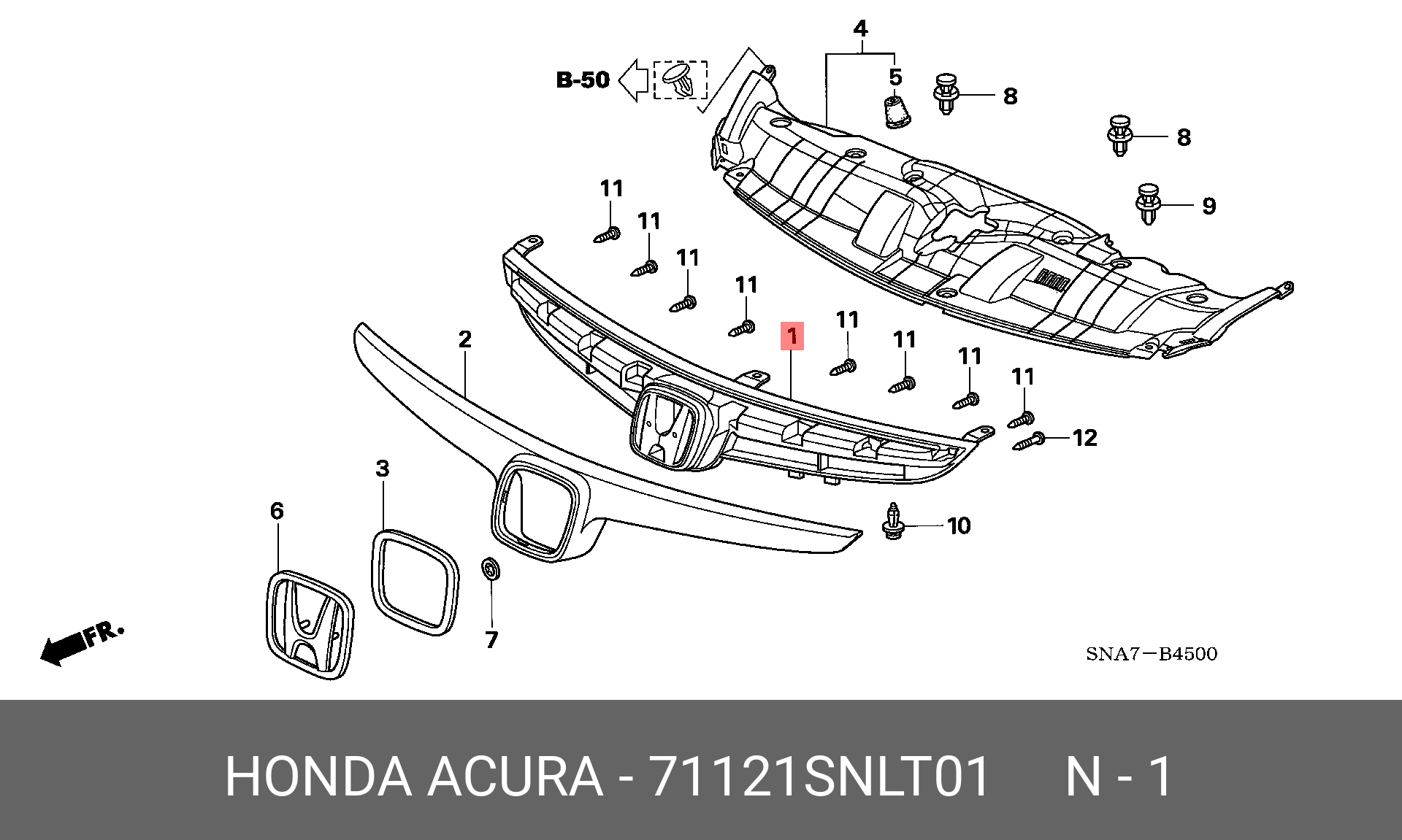 Honda CIVIC 06-08 GRILLE ASSY - 71121-SNL-T01 | Spare Parts Shop ...
