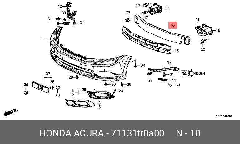 Honda CIVIC 12-15 BUMPER INFORCEMENT FRONT - 71131-TR0-A00 | Spare ...