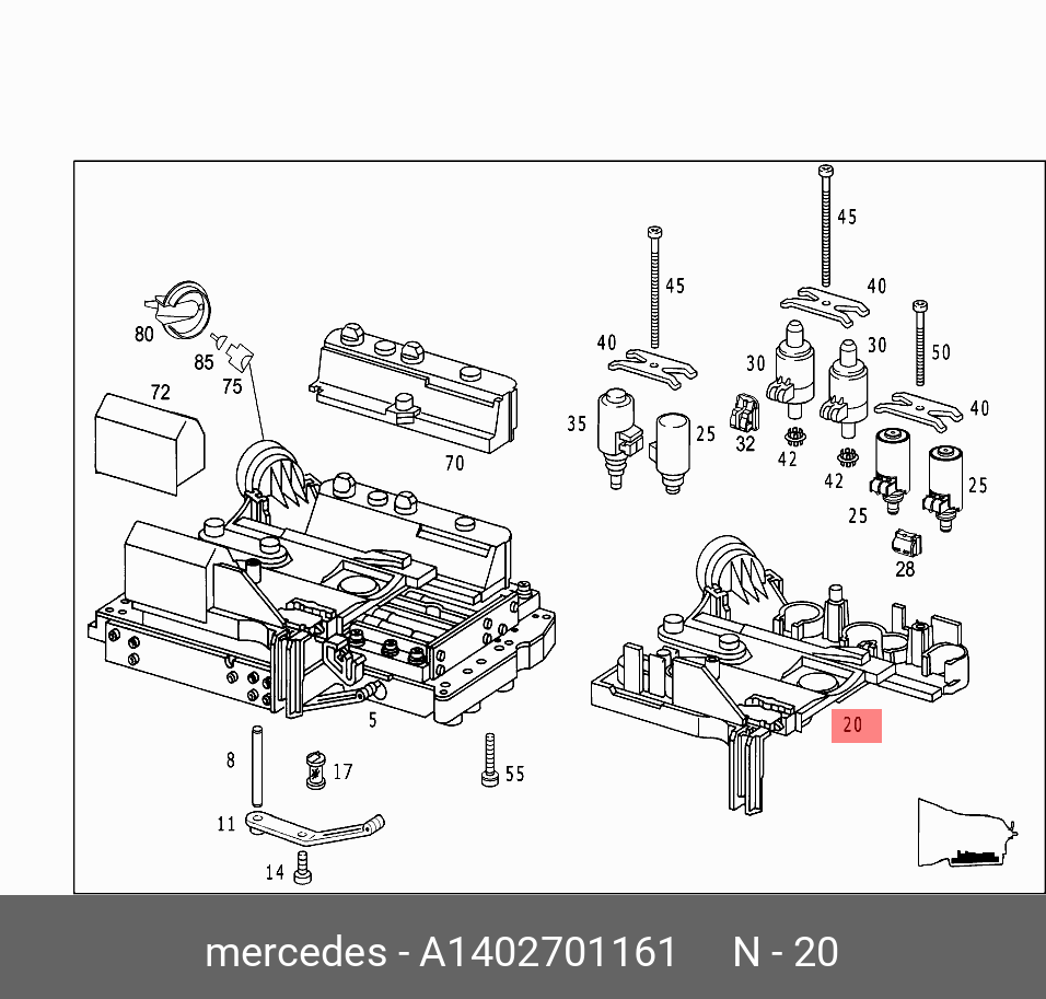 A 140 270 11 61 MERCEDES BENZ Automatic gearbox control unit