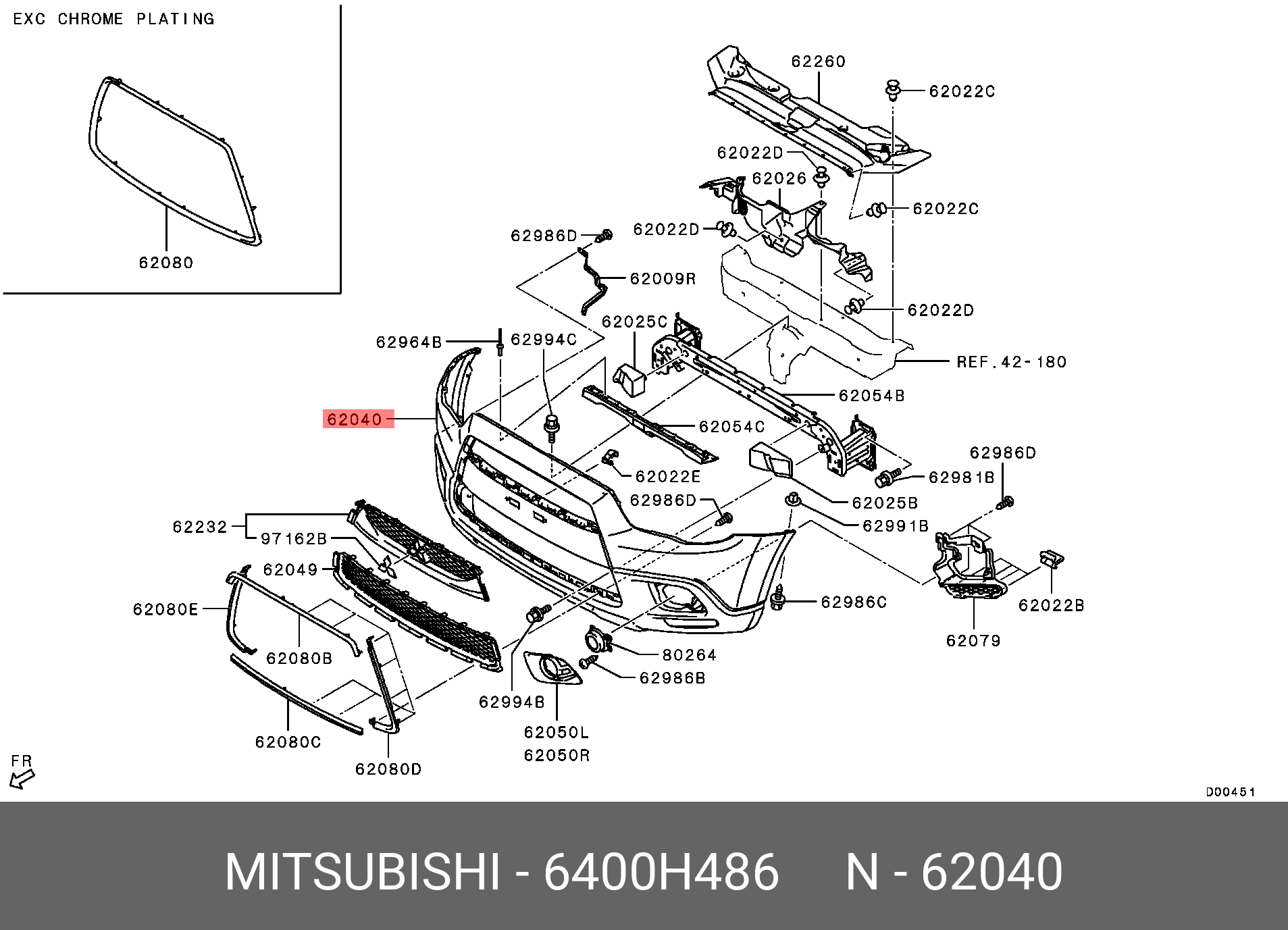 Mitsubishi ASX 17-19 BUMPER FRONT - 6400H486 | Spare Parts Shop ...