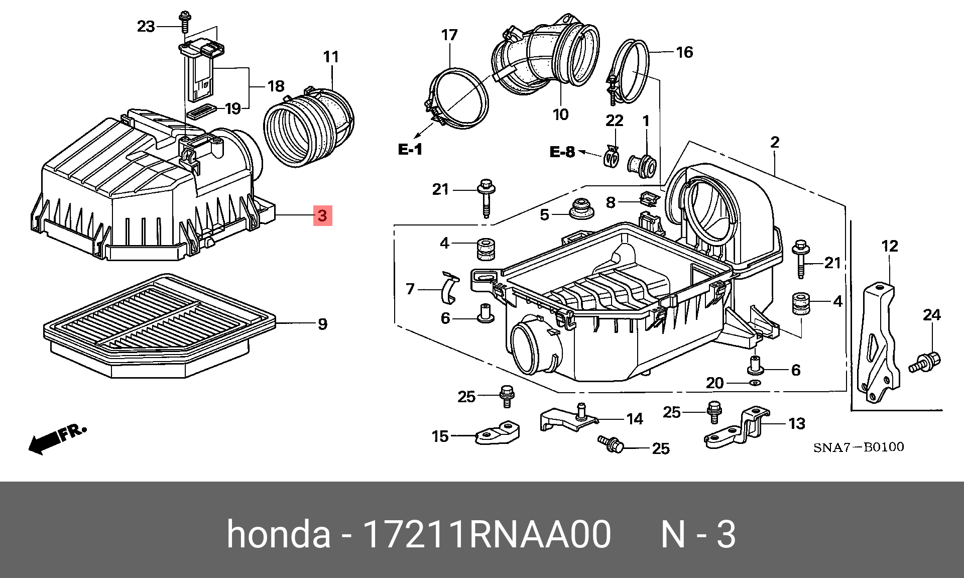 Honda CIVIC 06-11 AIR TANK - 17211-RNA-A00 | Spare Parts Shop - Allparts.ae