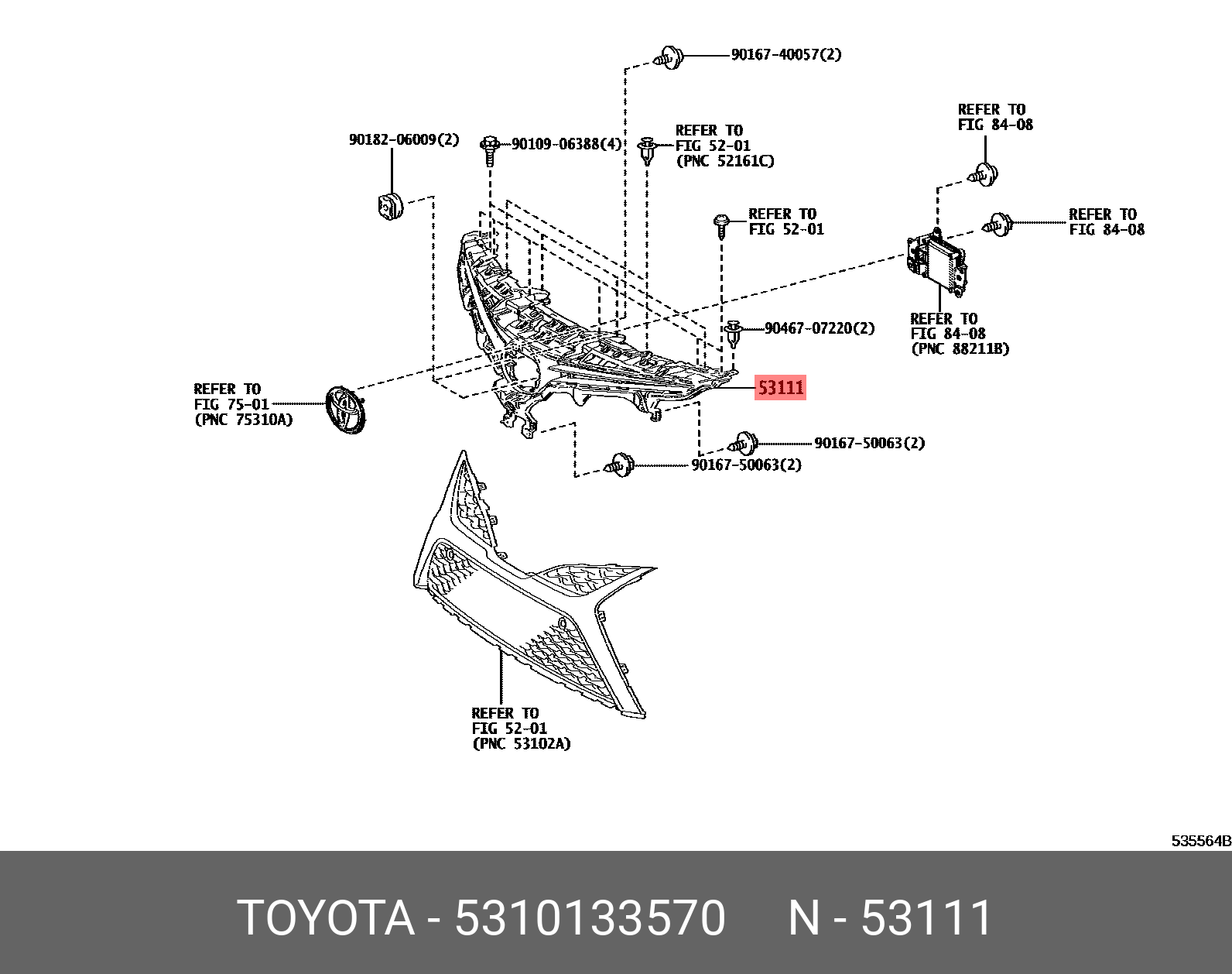 Toyota CAMRY 18-20 GRILLE SE CN - 53101-33570 | Spare Parts Shop ...