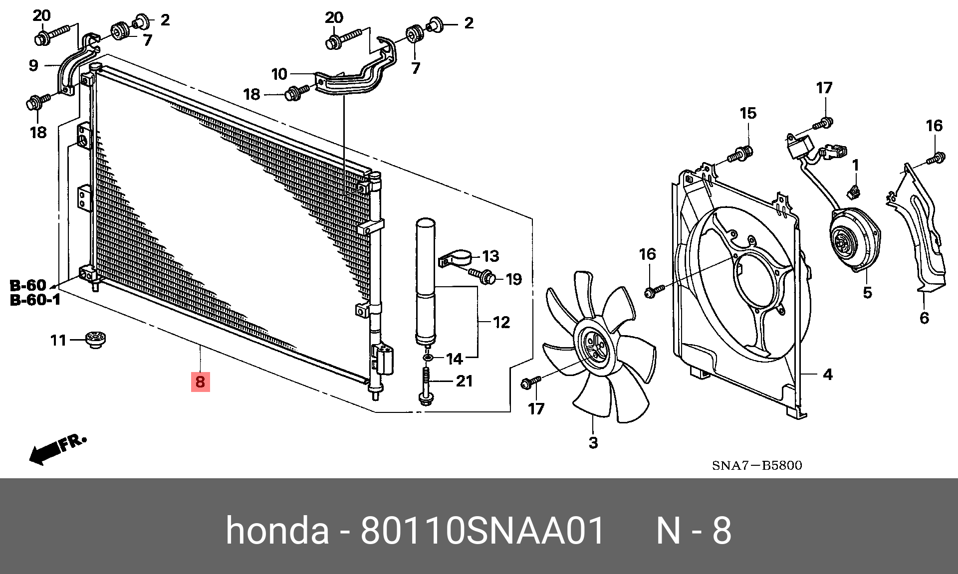 Honda CIVIC 06-11 CONDENSER DOUBLE HORSE [2] - 80110-SNA-A01 | Spare ...