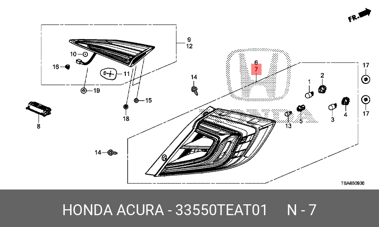 Honda CIVIC 16-19 TAIL LAMP TYC LH [3] - 33550-TEA-T01 | Spare Parts ...