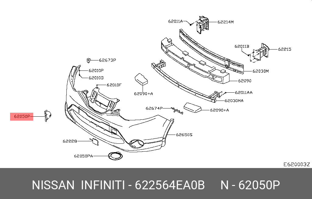 Nissan QASHQAI 15-17 FOG LAMP COVER W/O HOLE RH - 62256-4EA0B | Spare ...