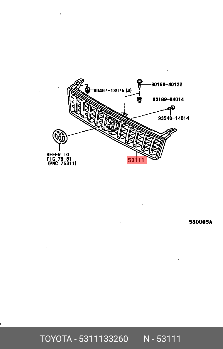Lexus ES350 07-09 GRILLE - 53111-33260 | Spare Parts Shop - Allparts.ae