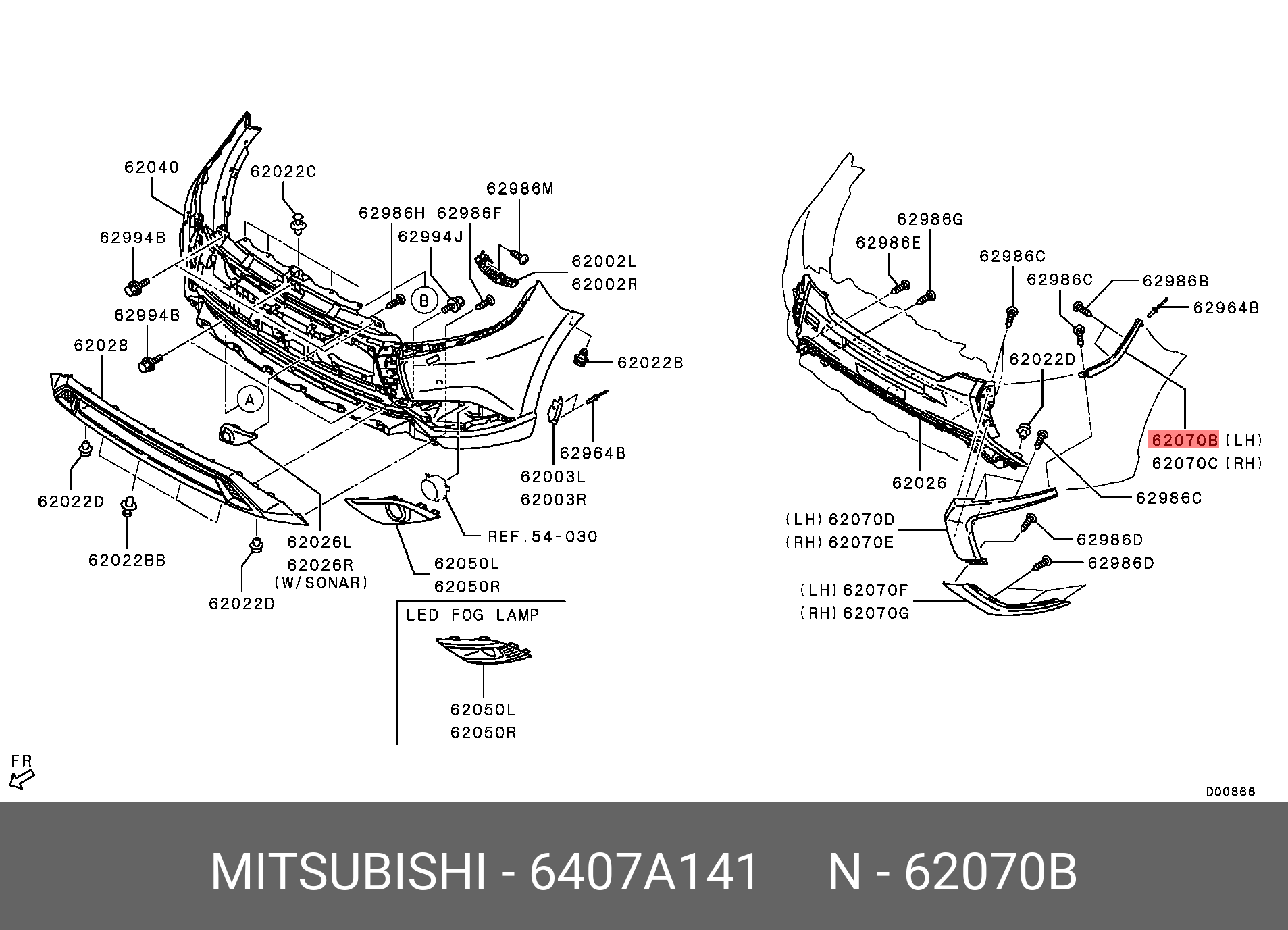 Mitsubishi OUTLANDER 16-20 BUMPER MOULDING UPPER LH - 6407A141 | Spare ...
