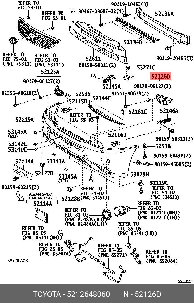 Lexus RX350 13-15 FOG LAMP BRACKET LH F SPORT - 52126-48060 | Spare ...