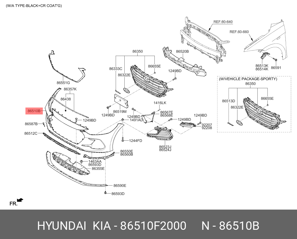 Hyundai ELANTRA 17-18 BUMPER FRONT FPI [3] - 86510-F2000 | Spare Parts ...