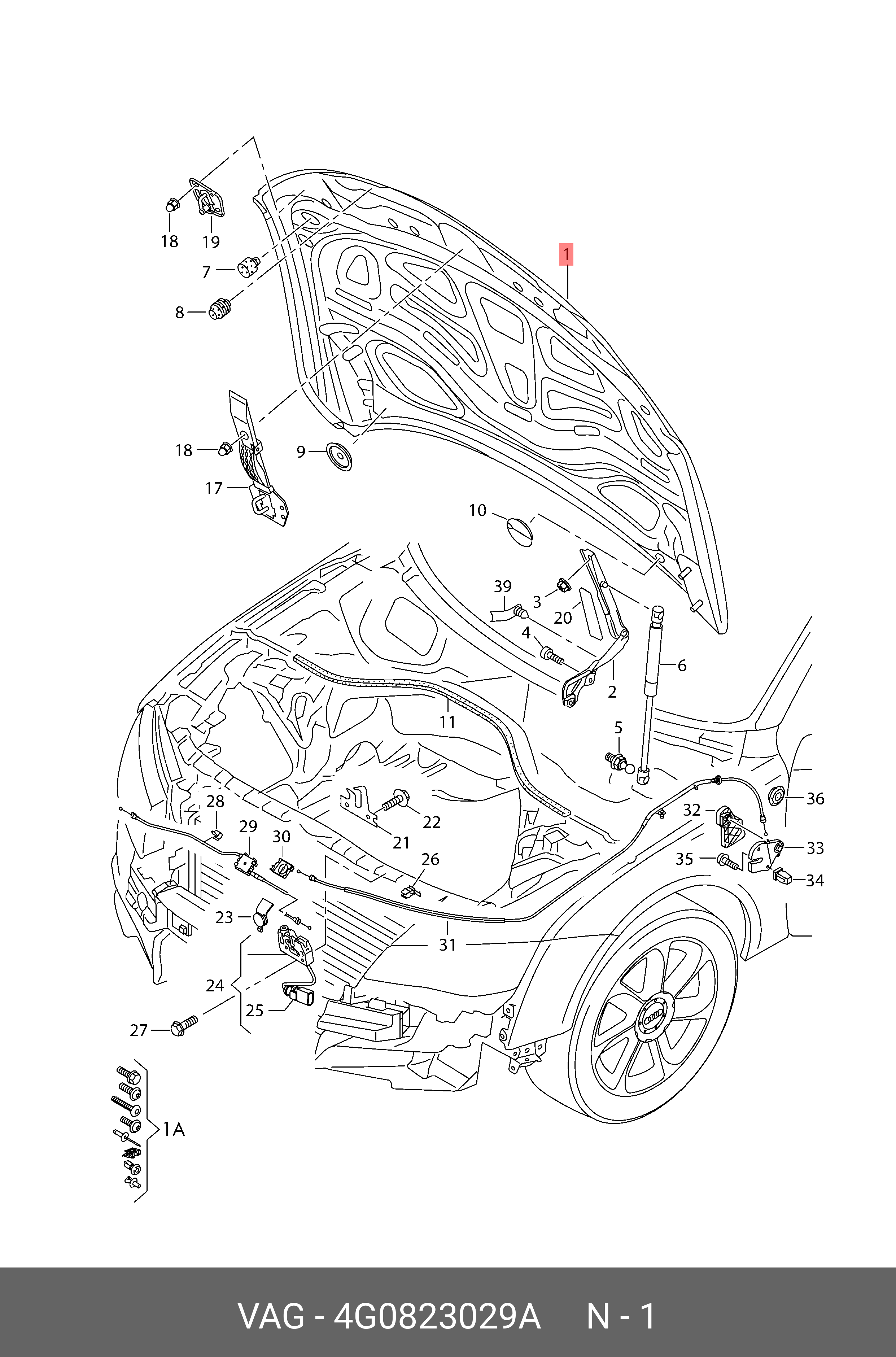Audi HOOD ALUMINIUM - 4G0823029A | Spare Parts Shop - Allparts.ae