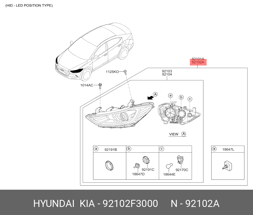 Hyundai ELANTRA 17-18 HEAD LAMP USA CN RH - 92102-F3000 | Spare Parts ...