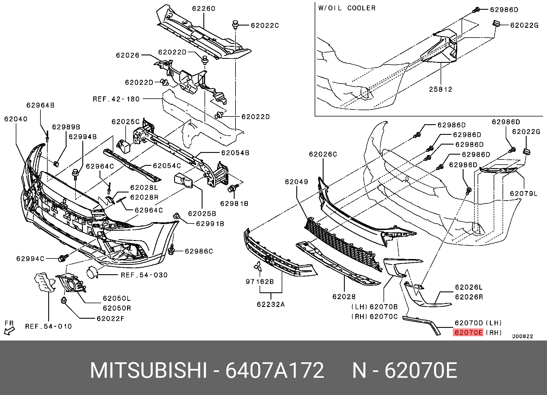 Mitsubishi ASX 17-19 BUMPER MOULDING LOWER RH CHRM - 6407A172 | Spare ...