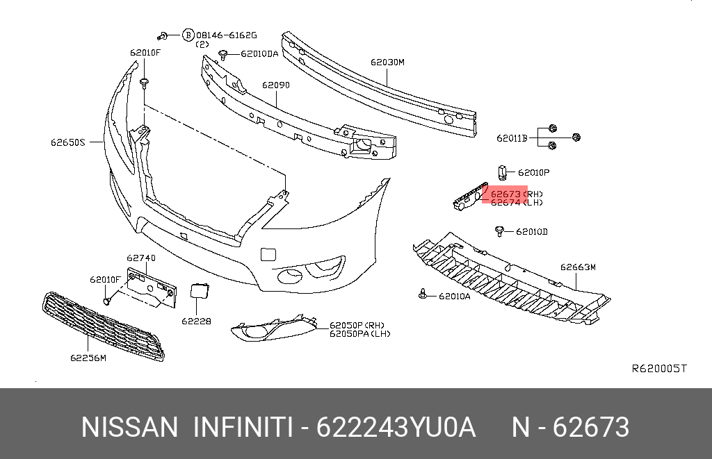 Nissan SENTRA 16-19 BUMPER BRACKET FRONT USA RH - 62224-3YU0A | Spare ...