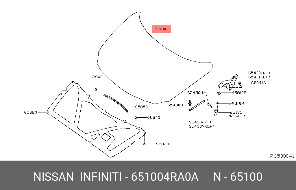 Nissan MAXIMA 16-19 HOOD STEEL [3] - 65100-4RA0A | Spare Parts Shop ...