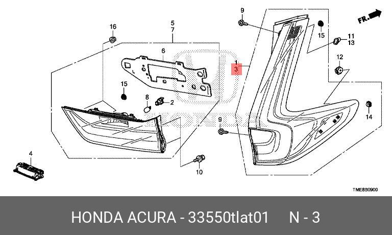 Honda CRV 17-20 TAIL LAMP LED TYC LH - 33550-TLA-T01 | Spare Parts Shop ...