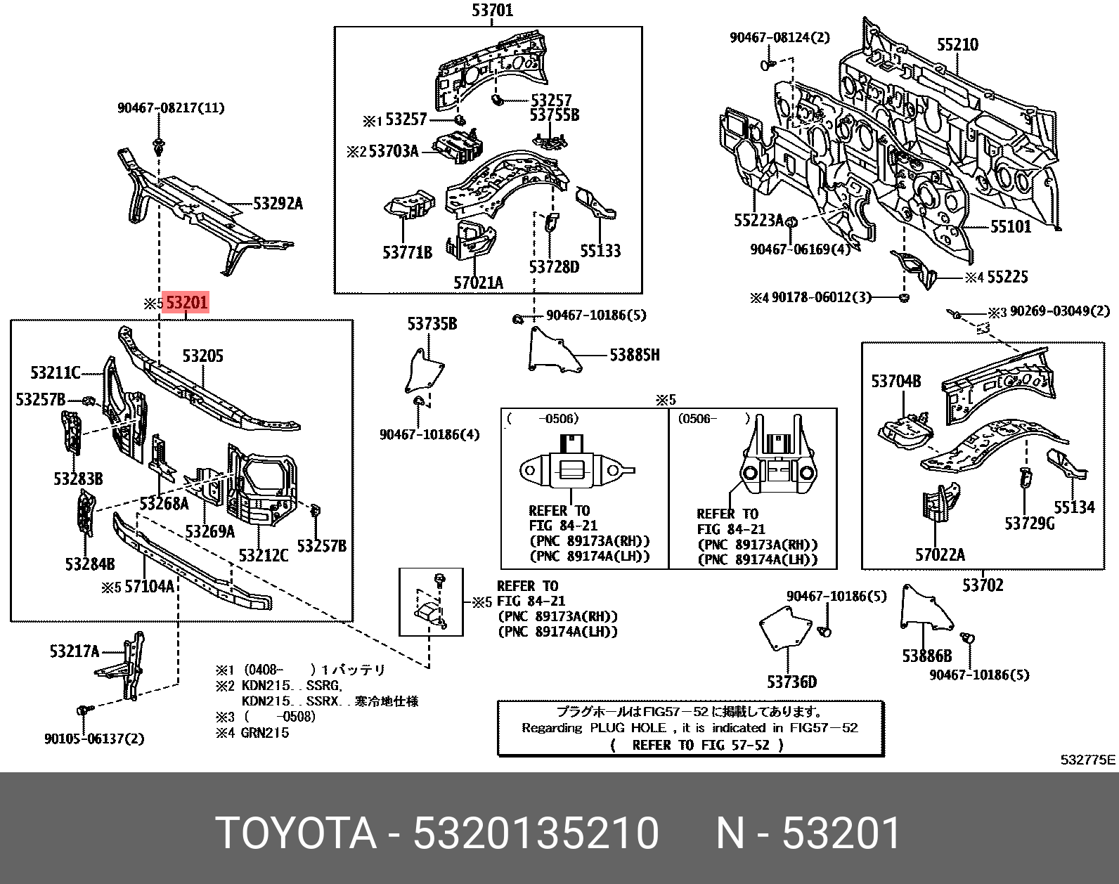 Toyota 4 RUNNER 03-09 RADIATOR SUPPORT - 53201-35210 | Spare Parts Shop ...