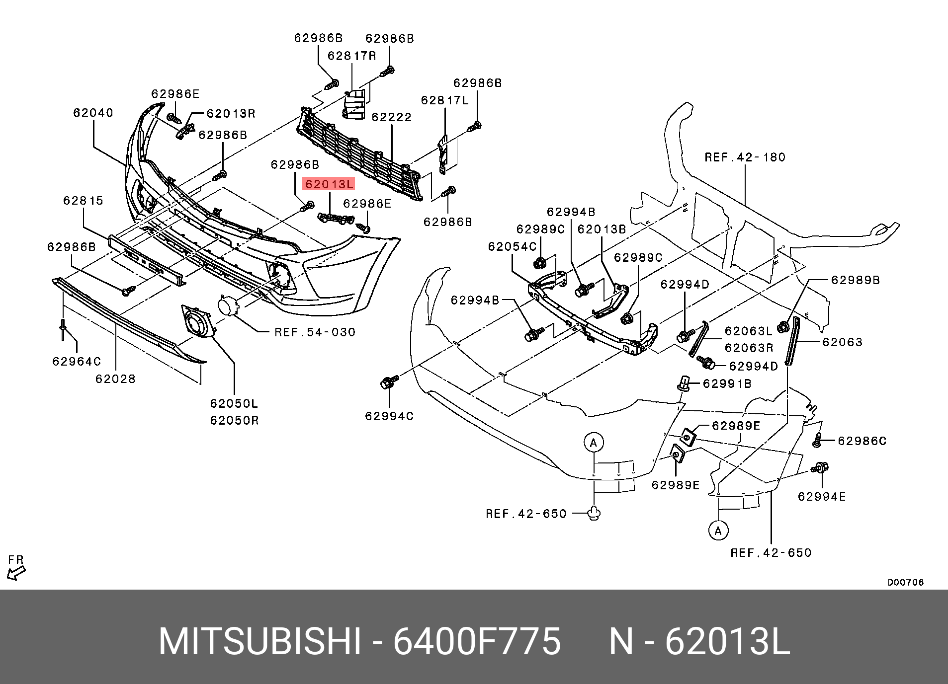 Mitsubishi L200 15-19 BUMPER BRACKET FRONT LH - 6400F775 | Spare Parts ...