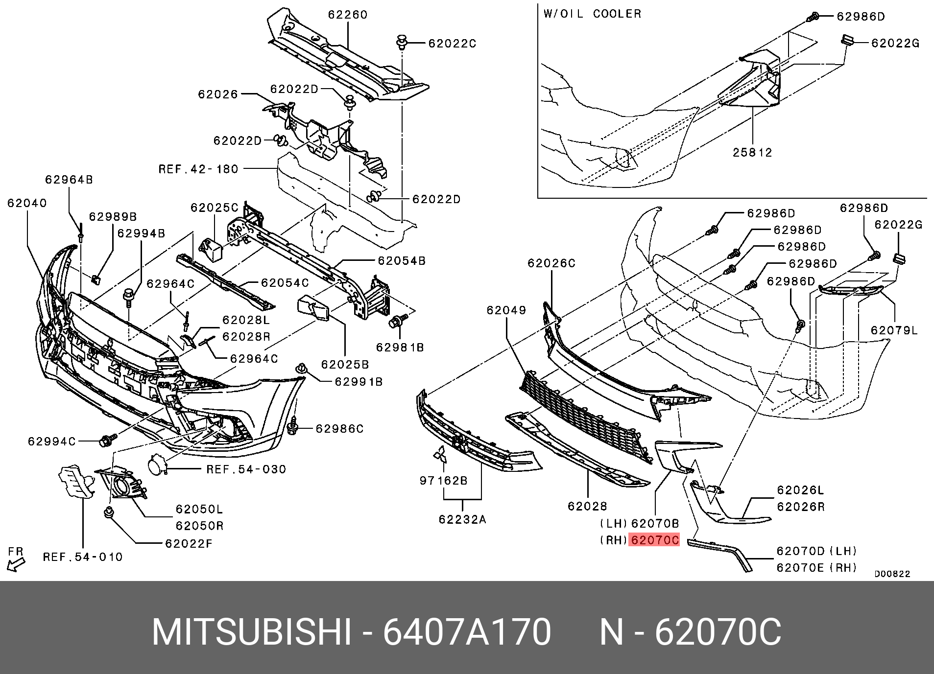 Mitsubishi ASX 17-19 BUMPER MOULDING UPPER RH CHRM - 6407A170 | Spare ...