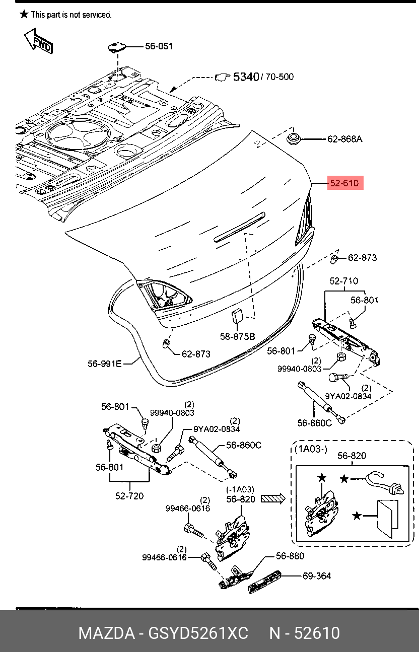 Mazda MAZDA 6 09-13 DICKY(TRUNK) - GSYD5261XC | Spare Parts Shop ...
