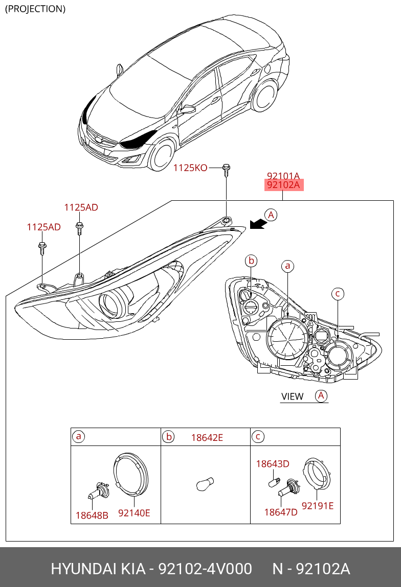 Hyundai ELANTRA 11-13 HEAD LAMP DEPO RH - 92102-4V000 | Spare Parts ...
