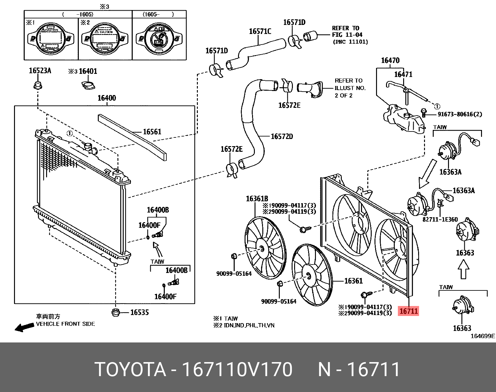 Toyota CAMRY 12-17 FAN ASSLY BIG MOTOR[2] - 16711-0V170 | Spare Parts ...