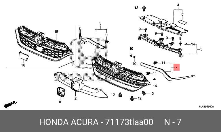 Honda CRV 17-20 HEAD LAMP MOULDING CHROME LH - 71173-TLA-A00 | Spare ...
