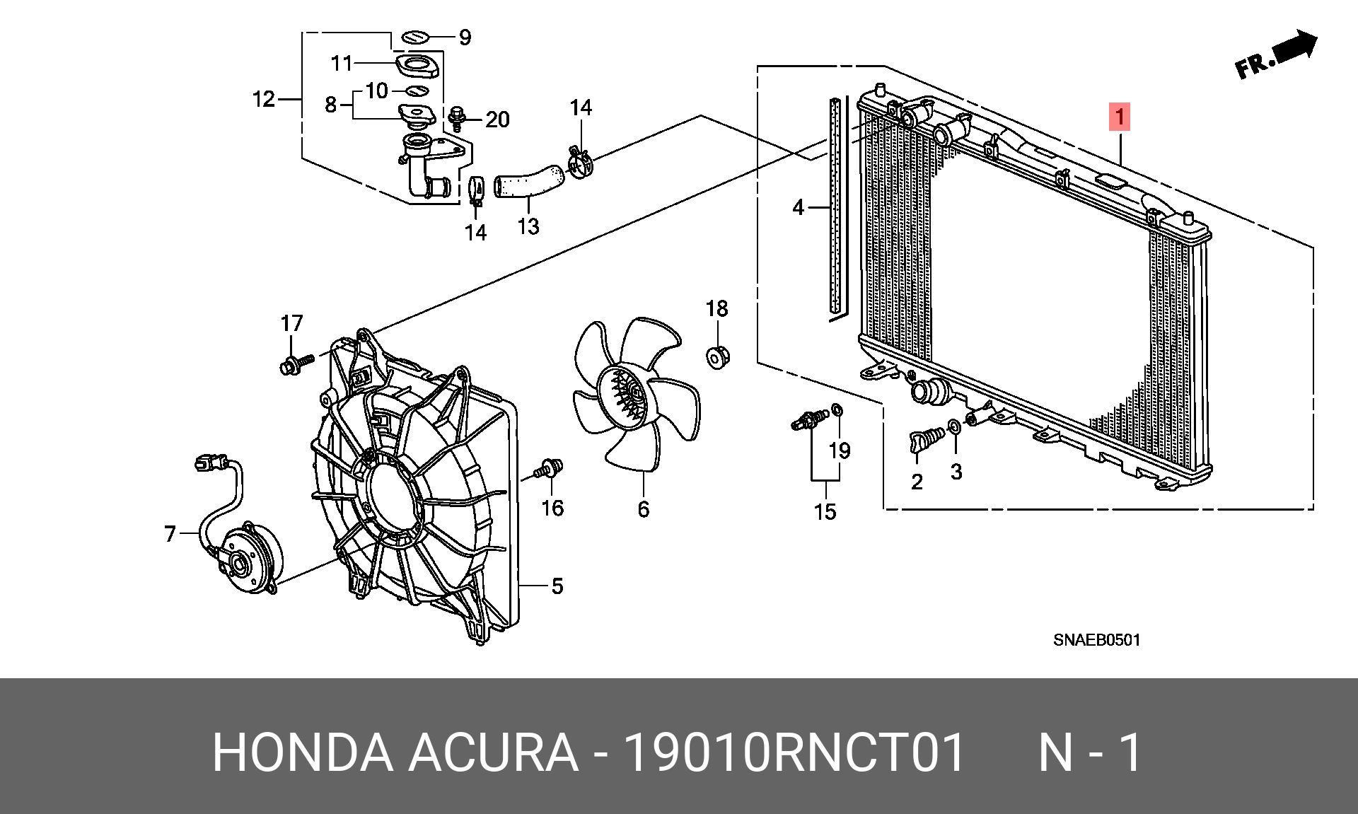 Honda CIVIC 06-11 RADIATOR PA16 [3] - 19010-RNC-T01 | Spare Parts Shop ...
