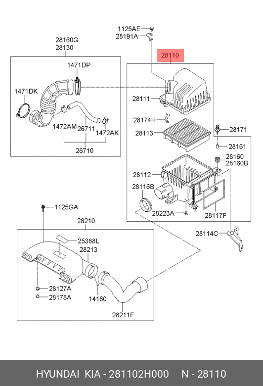 Hyundai ELANTRA 07-10 AIRTANK - 28110-2H000 | Spare Parts Shop ...