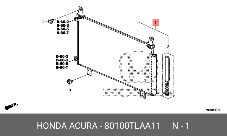 Honda CRV 17-20 CONDENSER - 80100-TLA-A11 | Spare Parts Shop - Allparts.ae