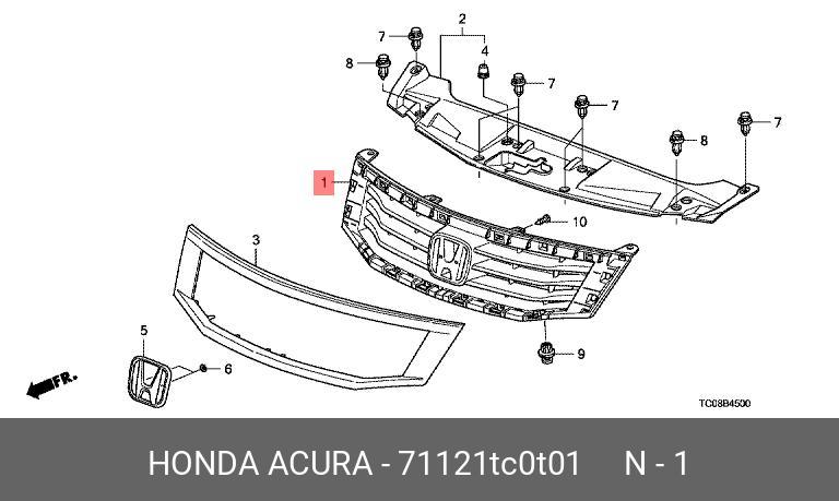 Honda GRILLE INNER BLACK - 71121TC0T01 | Spare Parts Shop - Allparts.ae