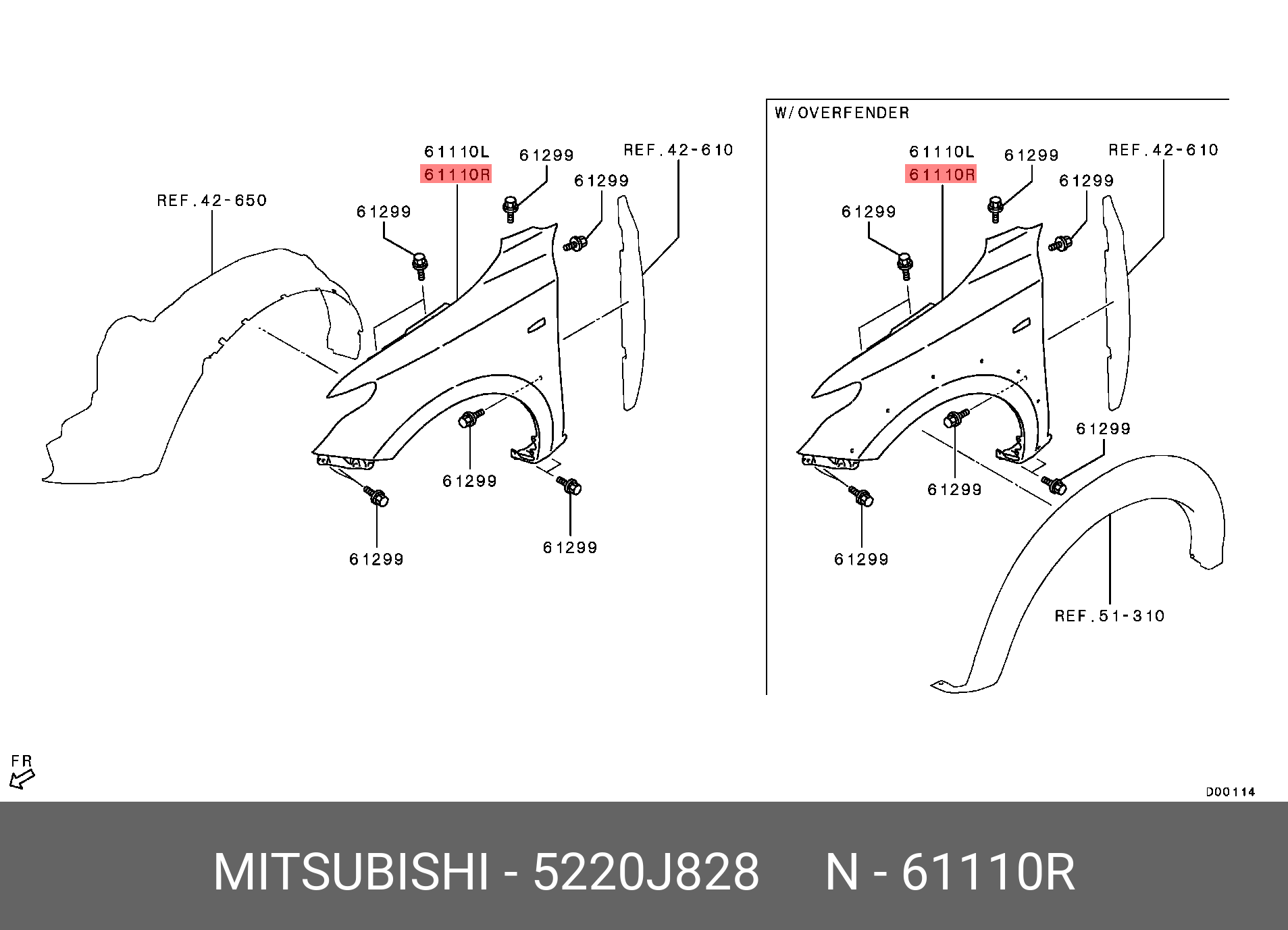 Mitsubishi L200 15-19 FENDER 4WD RH - 5220J828 | Spare Parts Shop ...