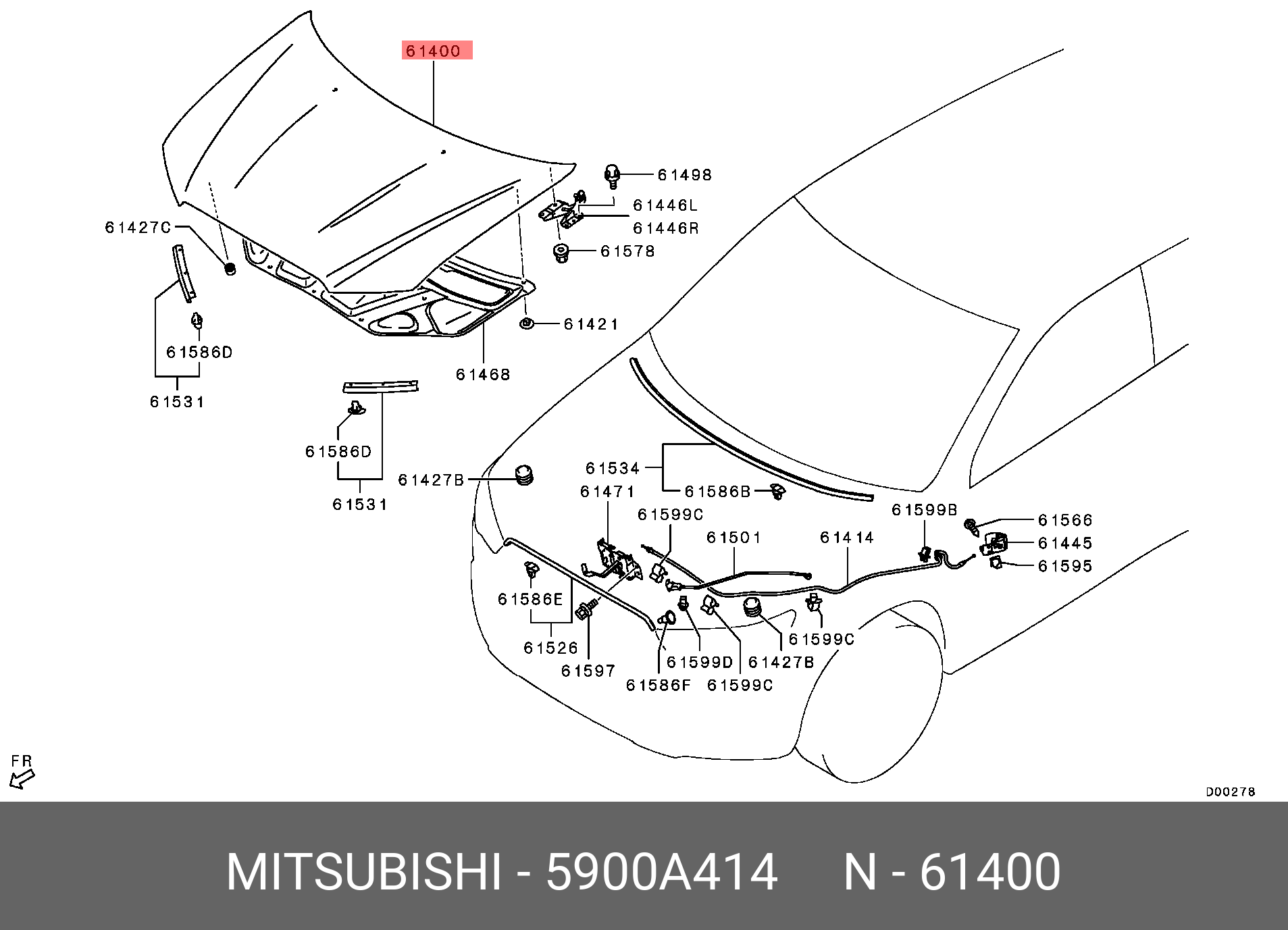 Mitsubishi ASX 10-19 HOOD [2] - 5900A414 | Spare Parts Shop - Allparts.ae