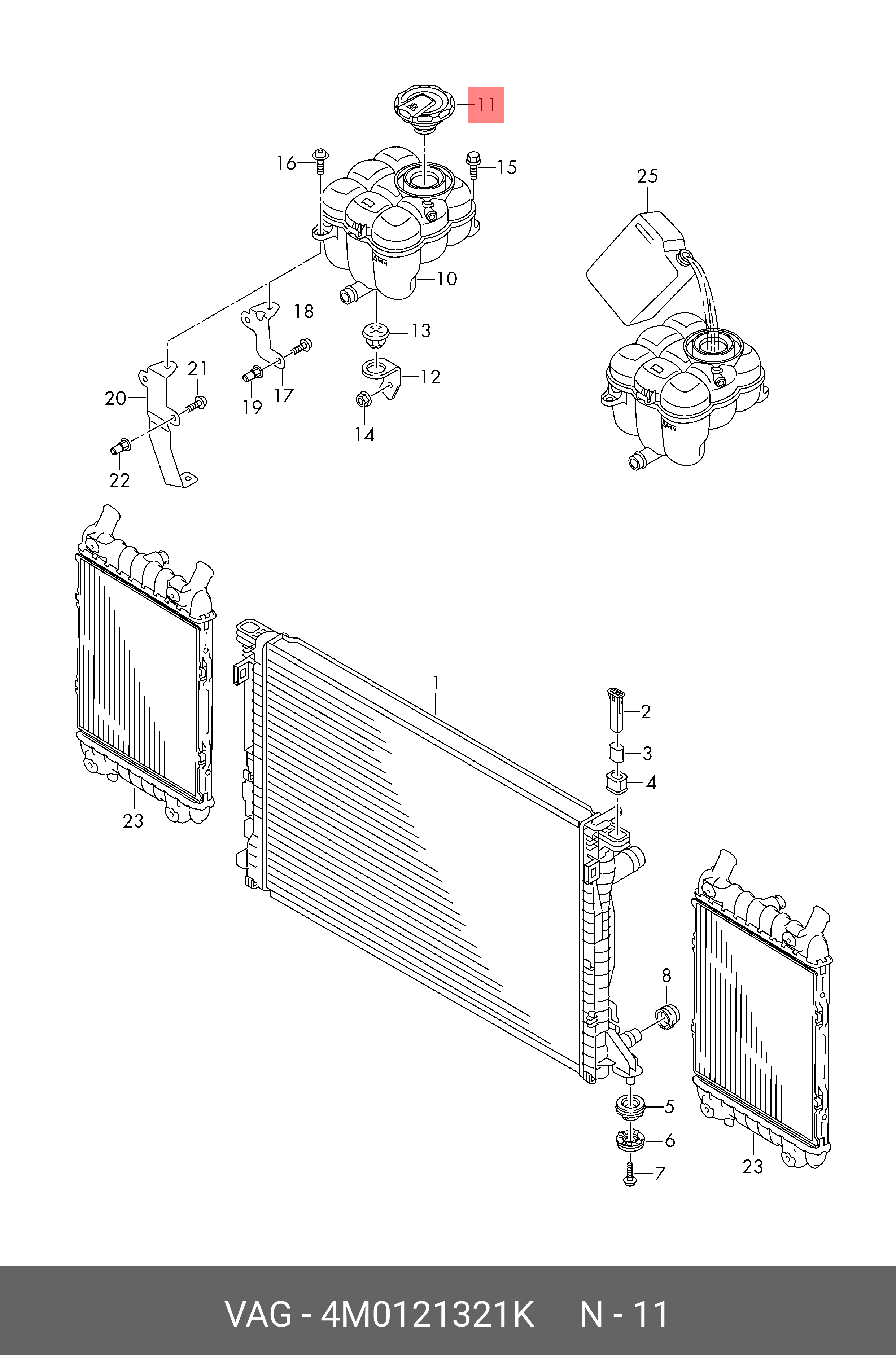 4M0 121 321 K Крышка расширит.бачка Новый VAG - купить, цена в Москве