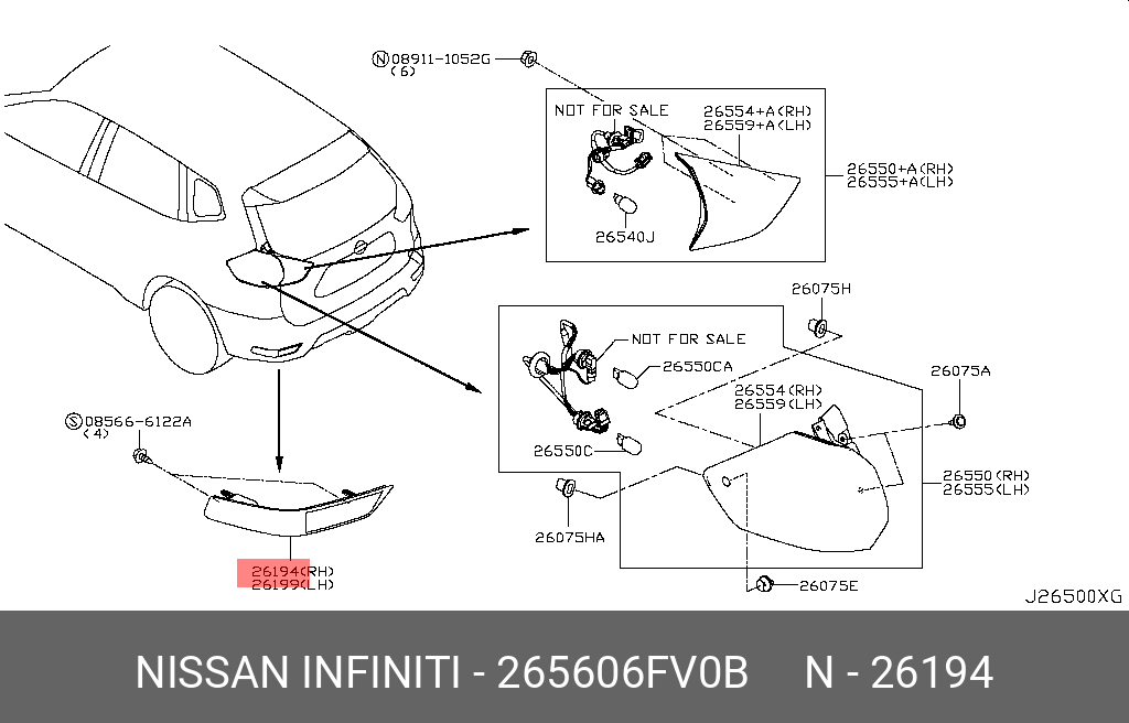 Nissan X-TRAIL 18-20 BUMPER REFLECTOR RR RH - 26560-6FV0B | Spare Parts ...