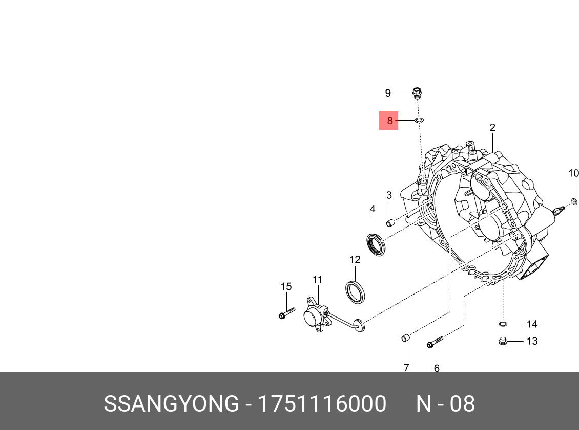 ПРОКЛАДКА ПРОБКИ КПП SSANG YONG NEW ACTYON (1751116000) SSANG YONG ...